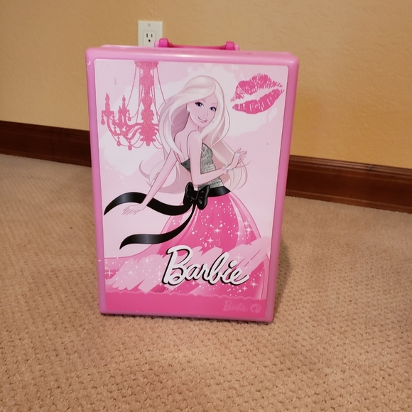 Toys | Barbie Multi Compartment Fashion Wardrobe Carrying Case In Pink ...